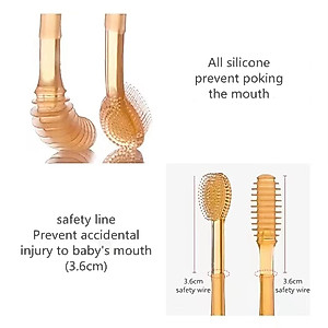 213 Nouri Liquid Silicone Baby Milk Toothbrush Tongue Brush, Oral Care Suitable for Infants, Soft Food Grade Silicone, with Dust Cover, BPA Free