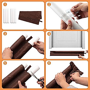 Door Draft Stopper,Under Door Blocker Size of MUOVE Adjustable Size from 32" to 36"，Cover Gap Up to 1.4"，Air Door Guard Sound Blocker Door Sweep, Water-Proof, Winter-Proof, Block Light，Energy Saving