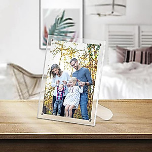 6x8 Acrylic Picture Frame, Clear Photo Frame with Magnetic for Tabletop Display, High Definition, Horizontally or Vertically Display Minimalist Design (Right Corner)
