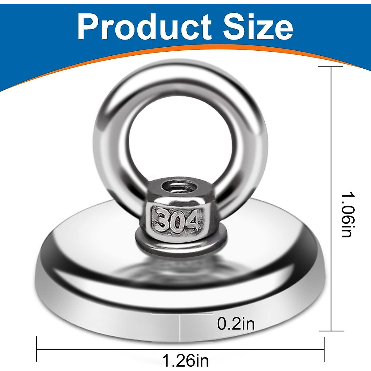 E BAVITE Magnetic Hooks, 100 LB（45KG） Heavy Duty Neodymium Magnet Hooks with Countersunk Hole Eyebolt, Perfect for Home, Kitchen, Workplace, Office and Garage, 20 Packs
