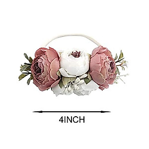 BGFKS Layered Tulle Tutu Dress for Toddler Girls,Baby Girl Rainbow Tutu Princess Skirt Set with Flower Headband.(Dusty Rose,3T)