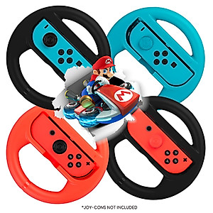 Switch Racing Wheel Controller Grip Compatible for Nintendo Switch and Nintendo OLED Games, switch wheels for mario kart, Mario kart 8 deluxe nintendo switch (4pcs)