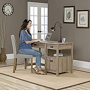 Sauder Harbor View Lift Top Desk, Salt Oak finish