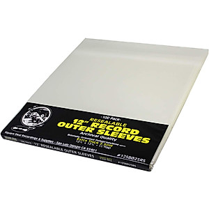 (100) 12 Vinyl Record Outer Sleeves Extra Thick Resealable - Super Clear, Archival Quality - Premium 2.5 mil Thick - #12SB025RS