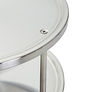 Juvale 2 Tier Lazy Susan Turntable Organizer for Cabinet, Revolving Spice Rack Carousel for Kitchen Pantry Storage, Stainless Steel (10.5 in)
