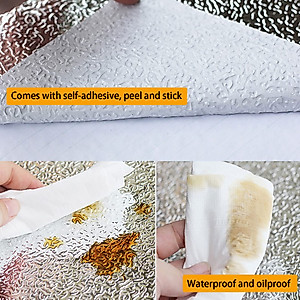 Snkxu Peel and Stick Countertops for Kitchen Backsplash Wallpaper Protector Behind Stove Oil Proof Self Adhesive Waterproof Decor Sticker Contact Paper Back Splash Guard 15.7X118 Inches