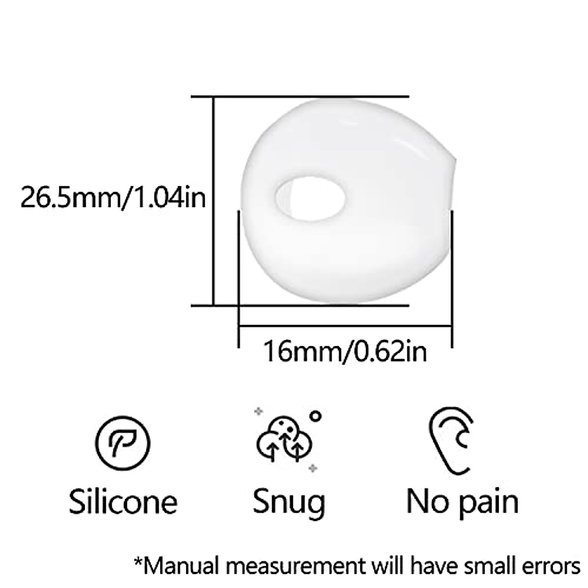 EKIND 4 Pcs Ear Cover Tips Anti-Slip Silicone Soft Replacement Sport Earbud Tips Compatible for iPhone 7 / 6S / 6 Plus / 5S / 5C / 5 Headphones Earphones Protective Accessories Tips (Clear)