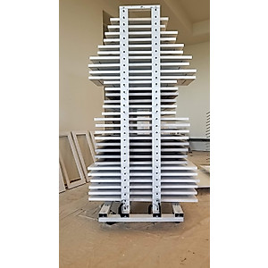 Rotating Spray Rack & 30 Door Dry Storage Rack With Wheels