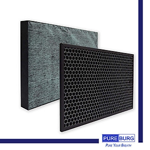 PUREBURG Replacement True HEPA Filter Kit Compatible with Sharp KC-850U & KC-C100U PlasmaCluster Air Purifier,Part # FZ-C100HFU FZ-C100DFU FZ-C100MFU