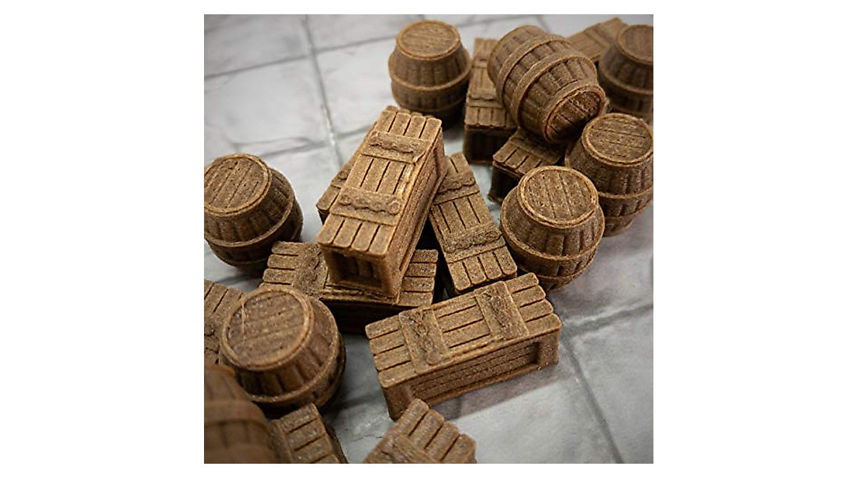 Extruded Gaming Armory Crates & Gunpowder Barrels - Realistic Terrain