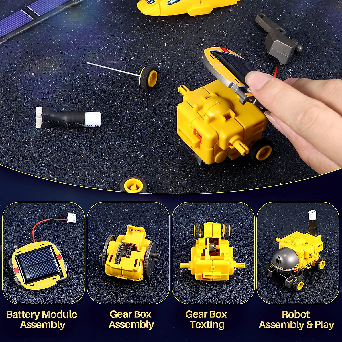 STEM Projects Kits for Kids Age 8-12, Solar Robot Space Kits Gifts for 8-14 Year Old Teen Boys Girls, Science Kits for Boys, 120Pcs Building Experiments Robots for Teenage Ages 9 10 11 13.