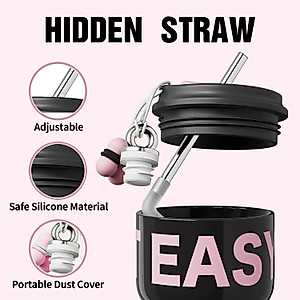 GOOM 18oz Travel Coffee Mug Tumbler with Lid and Straw, 18/10 Stainless Steel, 6-Layer Insulation, Spill Proof, Leak Proof Tumbler with Straw Mouth Rotary Lock, Coffee Mugs for Women - Black, Pink