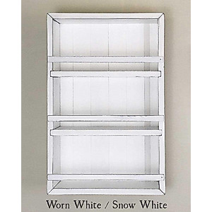 Mansfield Cabinet No. 102 - Solid Wood Spice Rack Cabinet White Wash/White