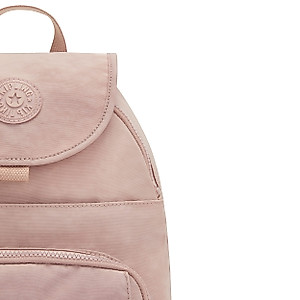 Kipling Women's Queenie, Adjustable Backpack Straps, Monkey Keychain, Key Clasp, Top Carry Handle, Brilliant Pink, 10" L x 13.25" H x 6.25" D