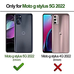 B-wishy for Moto G Stylus 5G 2022 Case for Women, Glitter Crystal Butterfly Heart Floral Slim TPU Luxury Bling Cute Protective Cover with Kickstand+Strap for Stylus 5G 2022