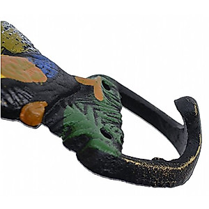 Flag Emotes Rooster & Chickens Wall Hook 3 Piece Set Colorful Painted Cast Iron Coat Hangers Rack