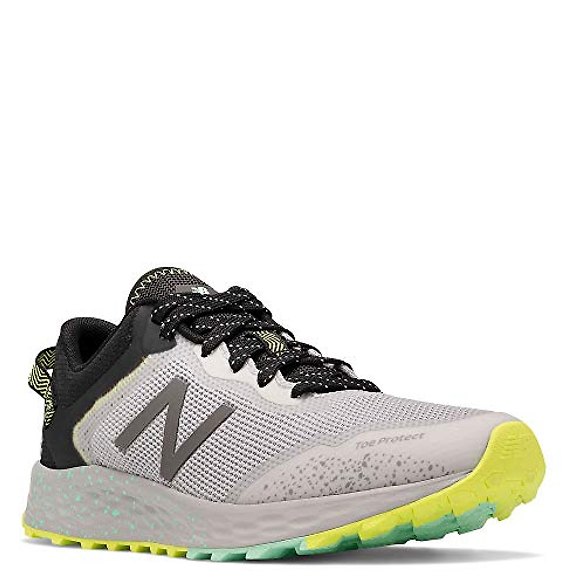 New Balance Women's Fresh Foam Arishi Trail V1 Running Shoe, Light Aluminum/Black/Neo Mint, 6.5 Wide