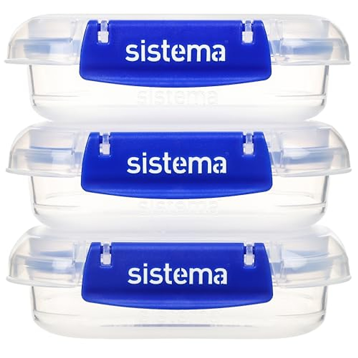 Sistema KLIP IT PLUS Food Storage Containers, 180 ml, 3 Piece Airtight Containers Set, Leak-Proof Seal, Easy Locking Clips, BPA-Free