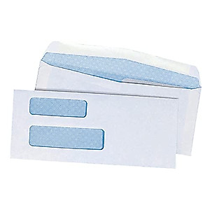 Quality Park #9 Security Envelopes, Double Window, Invoices and QuickBooks Statements, 3-7/8 x 8-7/8 Inches, Gummed, 24 lb White, 500/Box (QUA24527)