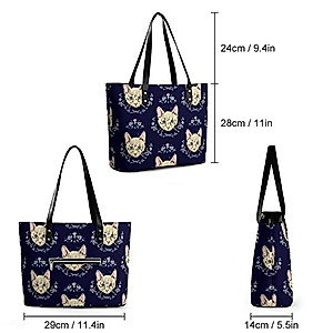 Womens Handbag Cats Leather Tote Bag Top Handle Satchel Bags For Lady