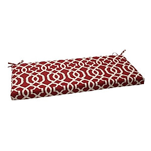 Pillow Perfect Outdoor/Indoor New Geo Red Bench/Swing Cushion, 1 Count (Pack of 1)