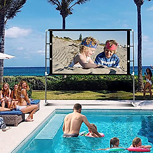 Projector Screen with Stand, Foldable Movie Screen Outdoor Indoor Projection Screen for Home Theater Backyard Cinema Party Office Travel, 16:9 4K HD Rear Front Projection Movies Screen, 89 inch