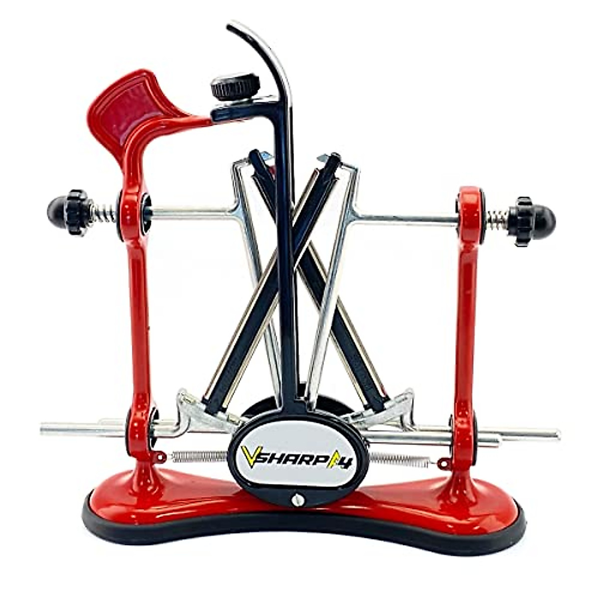 Warthog V-Sharp A4 Professional Knife Sharpener, Ideal for Cooks, Fishermen, Hunters, 325 Grit Diamond Rods with Adjustable Angles, Metal Frame Construction, Red