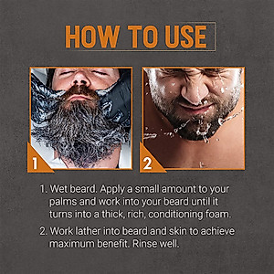 Woody's Energizing Beard Wash for Men, Cleanses and Conditions Skin and Facial Hair, For All Skin Types, 6.3 fl oz