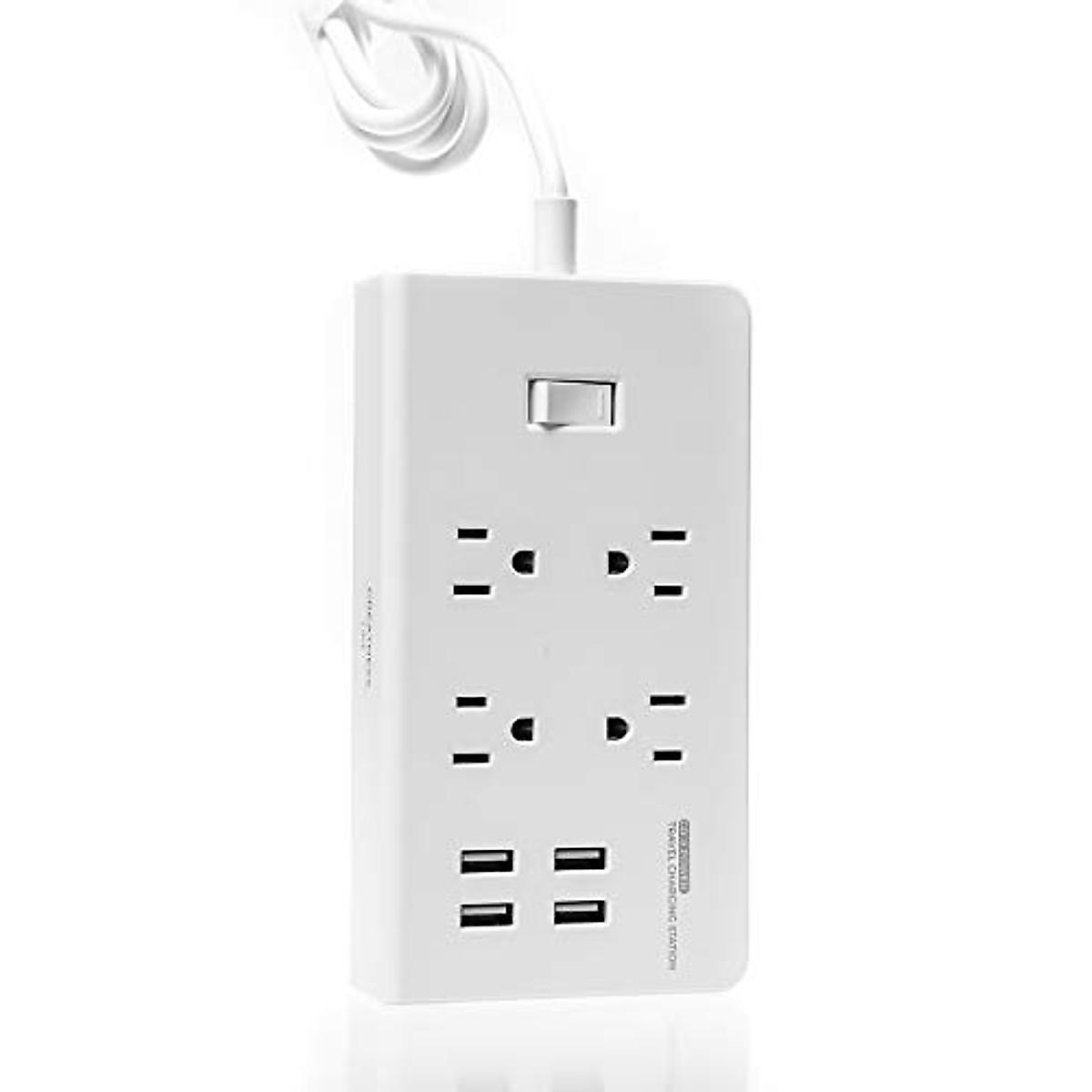 GR-8 Power Compact & Slim Travel Charging Station - International Power Adapter - Surge Protector - Power Strip with 4 Intelligent USB - Free Bonus Included
