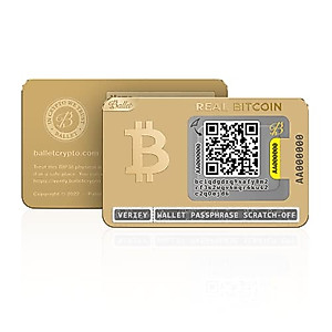 Ballet REAL Bitcoin, Gold Edition - The Easiest Crypto Cold Storage Card, Cryptocurrency Hardware Wallet with Multicurrency and NFT Support (Single)