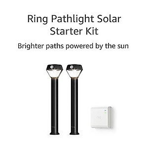Ring Solar Pathlight - Outdoor Motion-Sensor Security Light, Black (Starter Kit: 2-pack)