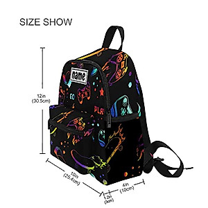 Glaphy Custom Kid's Name Backpack, Video Game Skateboard Colorful Toddler Backpack for Daycare Travel Personalized Name Preschool Bookbags for Boys Girls