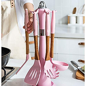 Classic 1/6 PCS Cooking Tools Set Premium Silicone Kitchen Cooking Utensils Set with Storage Box Tongs Spatula Soup Spoon