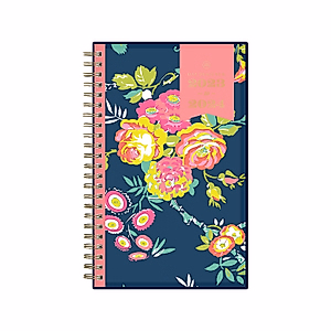 Blue Sky Day Designer for 2023-2024 Academic Year Weekly and Monthly Planner, 5' x 8', Flexible Cover, Wirebound, Peyton Navy (107927-A24)