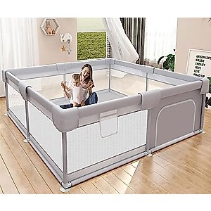 Baby Playpen Play Pens for Babies and Toddlers Baby Fence Baby Play Yards for Indoor & Outdoor with Breathable Mesh Anti-Fall Playpen