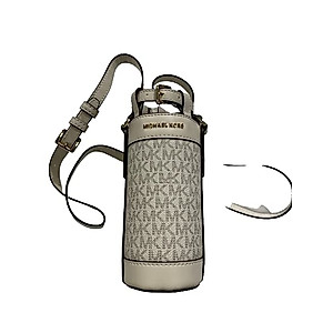 Michael Kors Gift-able Water Bottle Holder Crossbody Signature Lt Cream