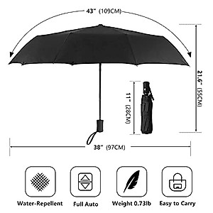 CYBYQ-Family 2 PACKS Travel Umbrella Compact Windproof Automatic Umbrellas for Rain Small Folding Strong and Portable Automatic Open and Close - Men and Women
