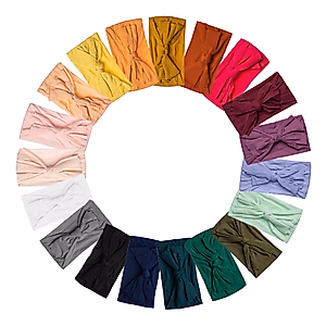 Lganze 19PCS Baby Headband Girl Hair Bow - Newborn Headband with Bow for Kids | Toddler Elastic Head Wrap | Infant Nylon Hair Accessories | Baby Girl Stuff Gifts