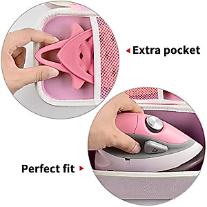 GWCASE Case Compatible with Oliso M2 Pro Mini Project Iron. Travel Irons Carrying Organizer Holder with Mesh Pocket Fits for Solemate and Other Accessories (Box Only)-Pink