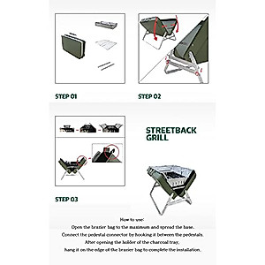 Portable Charcoal Grill, Small BBQ Smoker Grill, TableTop Barbecue Charcoal Grill for Outdoor Camping Garden Backyard Cooking Picnic Traveling (Green)15.3x3.7x10inch