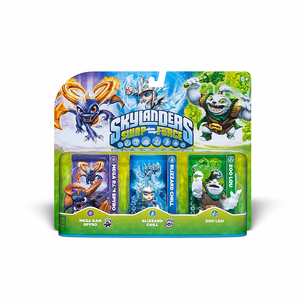 Skylanders SWAP Force Triple Character Pack: Mega Ram Spyro, Blizzard Chill, Zoo Lou