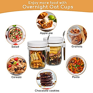 Homevio Overnight Oatmeal & Yogurt Containers Set