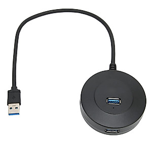 Small 4-Port USB 3.0 Hub,Round Header LED Fast Charging Data Transfer Multiport Adapter, for Laptop PC Computer Desktop Mouse Keyboard for OS X 10.0+
