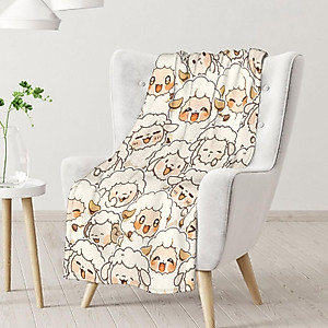 Sheep Throw Blanket - Soft, Fuzzy & Warm - 40x50 Inches Small Blanket for Couch, Sofa - White Cute Throw Gift for Boys, Girls