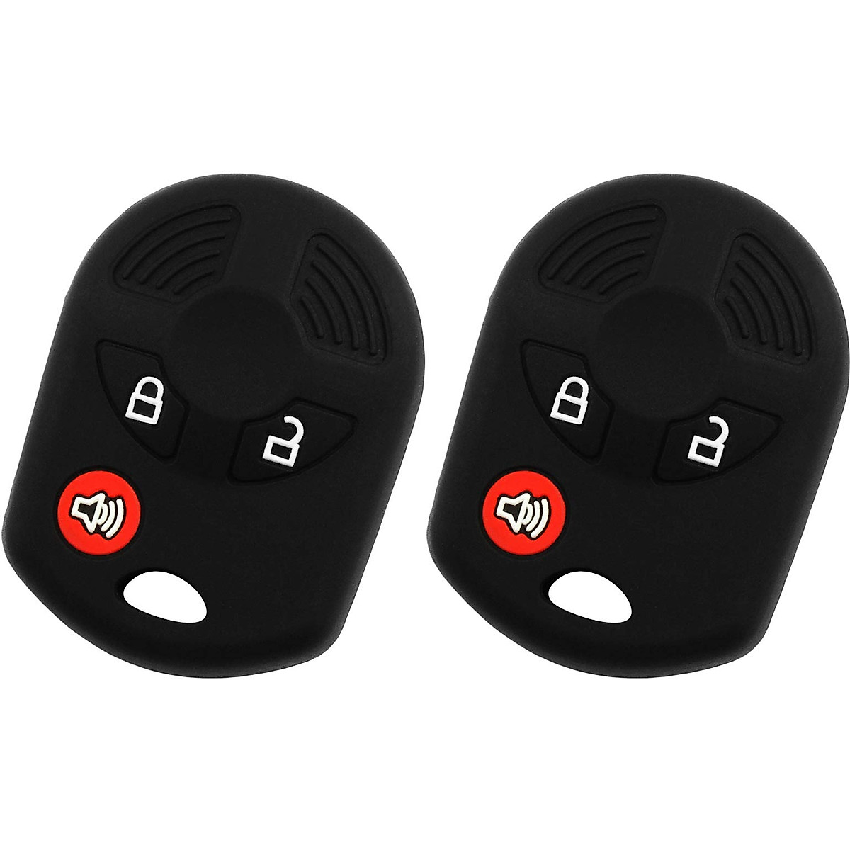 KeyGuardz Keyless Remote Car Key Fob Outer Shell Cover Soft Rubber Case for Ford F-150 Ranger Edge Escape Lincoln (Pack of 2)