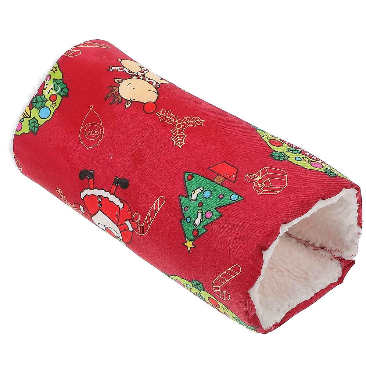 UKCOCO Ferret Toys Hamster Tunnel Plush Hamster Play Tunnels Christmas Warm Tunnel Living Habitats Small Animal Hideout Tubes Bed Toy for Rat Hedgehogs Gerbil Indoor Hammock