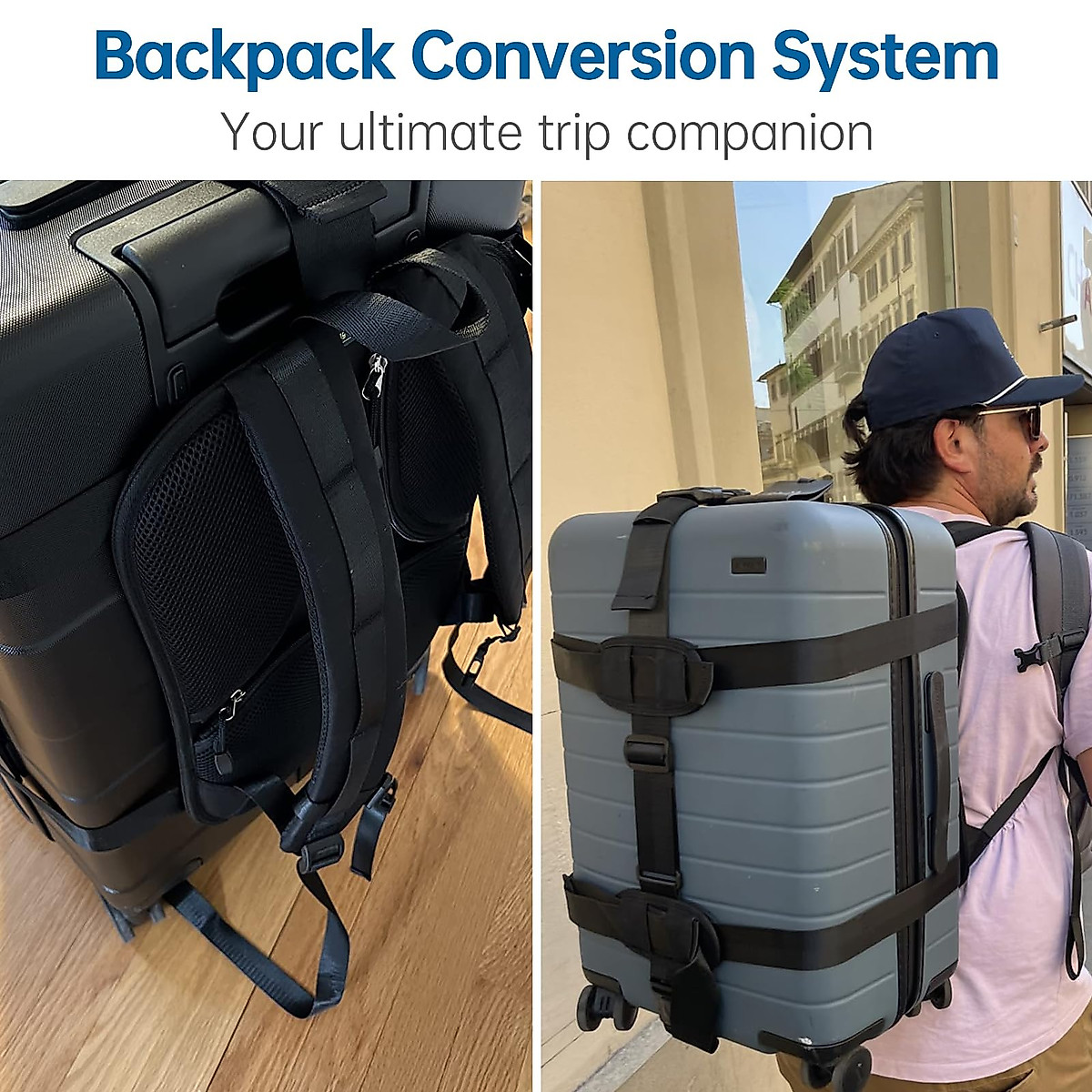 Hardcase/Carry On Trolley Luggage Backpack Conversion System Adjustable Strap