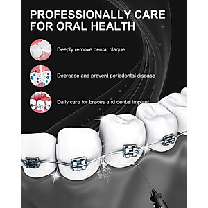 MySmile 1000ML Countertop Water Dental Flosser Teeth Cleaner, Teeth Whitening Kit with 28X Teeth Whitening Strips 14 Treatments(1Pcs Countertop Water Dental Flosser+1Pcs Light + 14 Sets Strips)