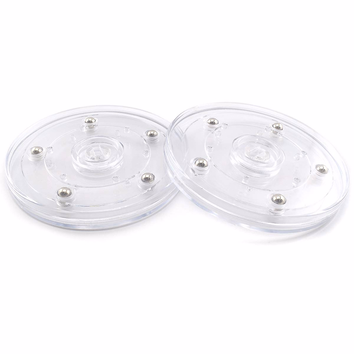 SDTC Tech 2-Pack 4 Inch Lazy Susan Turntable Organizer 360 Degree Rotating Bearings Acrylic Round Turntable for Kitchen Corner Cabinets/Spice Rack/Table Cake Decorating - Clear Tone