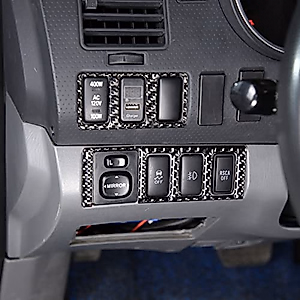 for Toyota Tacoma 2011-2015 Real Carbon Fiber Car Mirror Adjustment Switch Frame Sticker Decorative Panel Cover Protection Car Interior Accessories